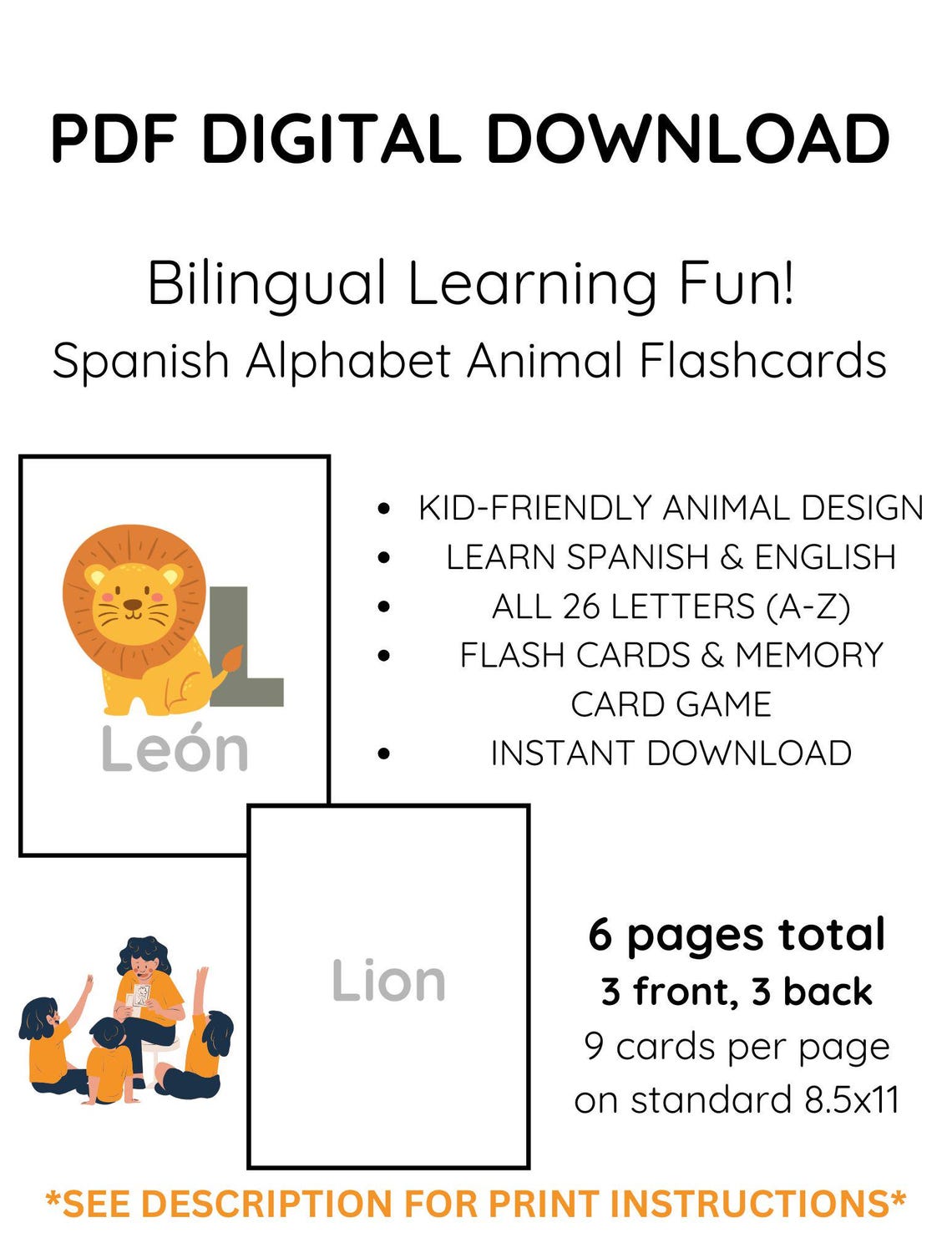 Spanish Alphabet Animal Flashcards | Bilingual Language Learning ...