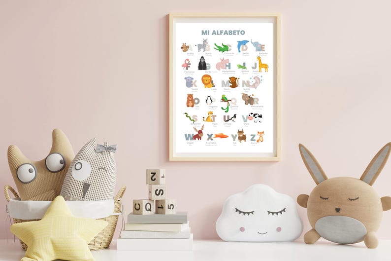 Bilingual ABC Animal Printable 18x24 | Spanish English Alphabet Print ...