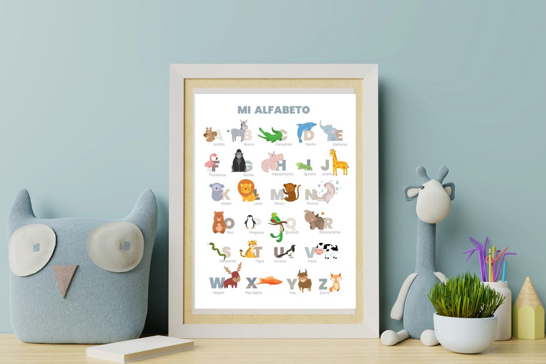 Spanish Safari Abcs Printable | Spanish Nursery Wall Art | Animal ...