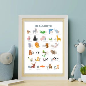 Spanish Safari Abcs Printable | Spanish Nursery Wall Art | Animal ...