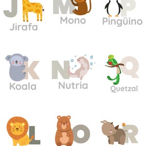 Spanish Alphabet Animal Flashcards | Bilingual Language Learning ...