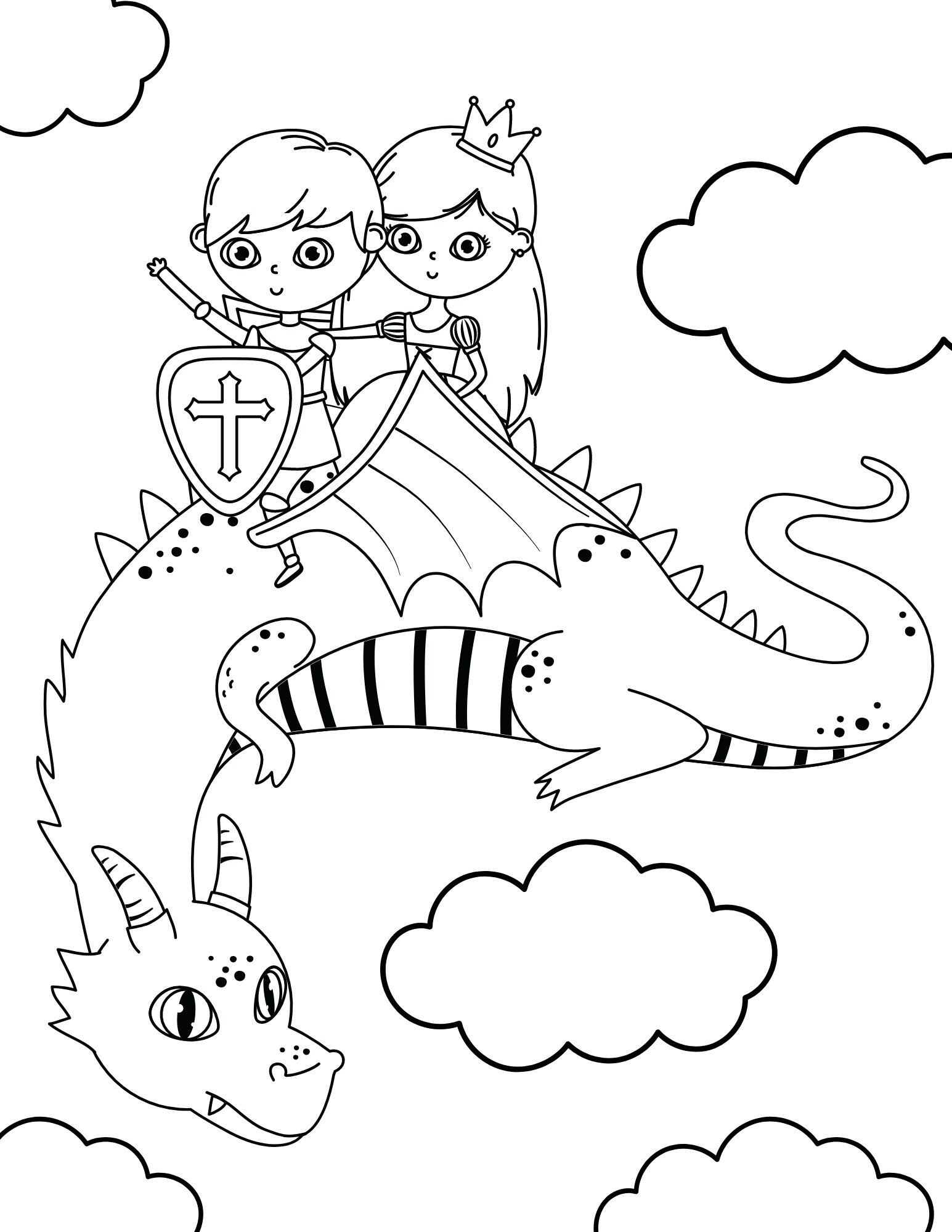 Fairytale Coloring Pages for Kids Princess, Fairy, Dragon and More ...
