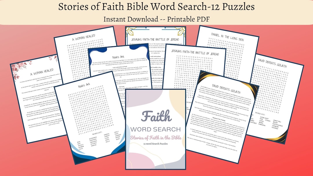 Bible Word Search - Stories of Faith, Bible Puzzles, Christian ...