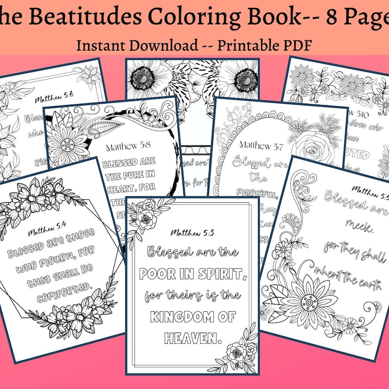 Beatitudes Coloring - Etsy