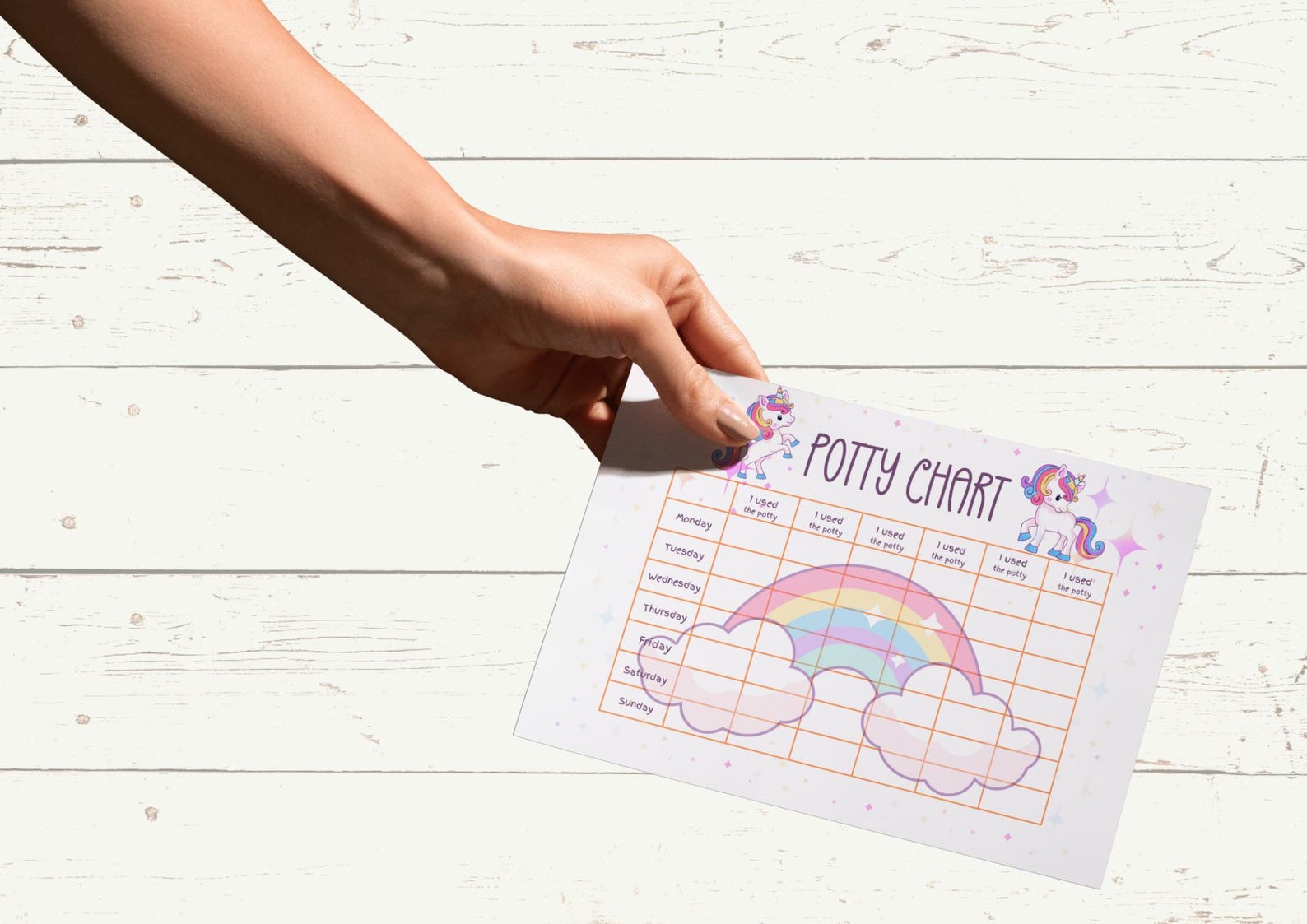 Unicorn Potty Chart Printable for Girls Potty Training Tracker for ...