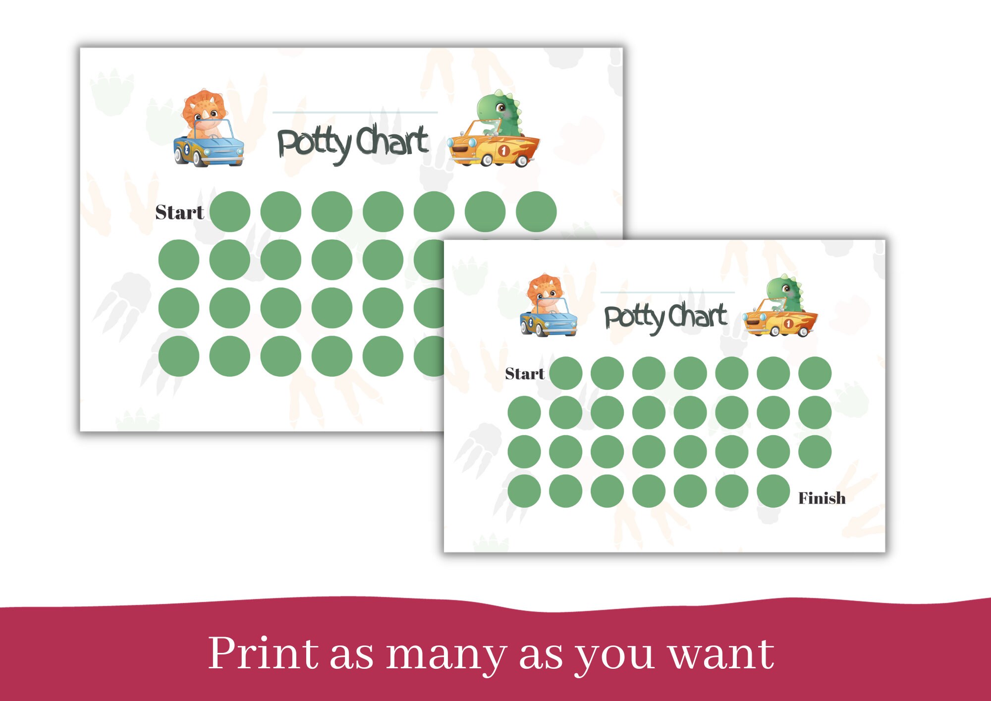 Dino Potty Chart Printable for Boys Potty Chart Dinosaur for - Etsy