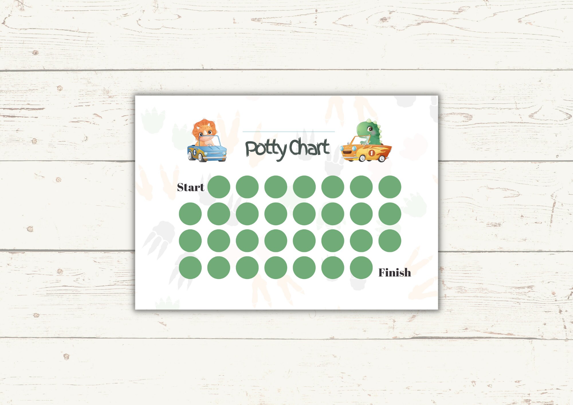 Dino Potty Chart Printable for Boys Potty Chart Dinosaur for - Etsy