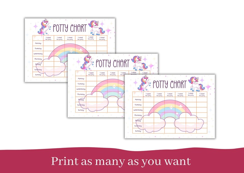 Unicorn Potty Training Chart for Girls (digital Download) - Etsy