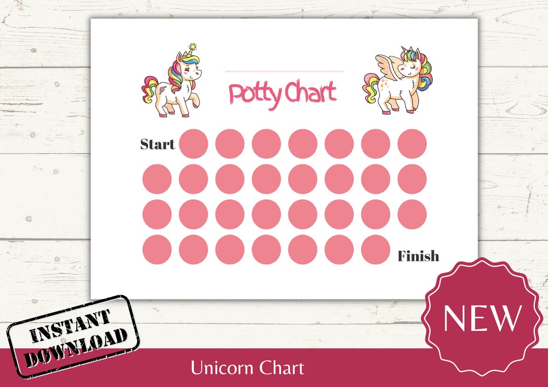 Unicorn Potty Chart Printable for Girls Potty Training Tracker for ...