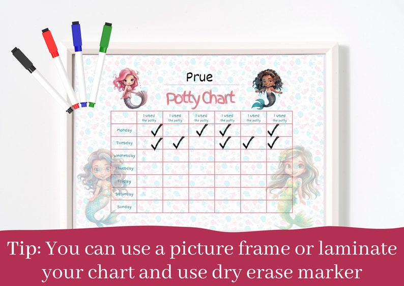 Mermaid Potty Training Chart for Girls (digital Download) - Etsy