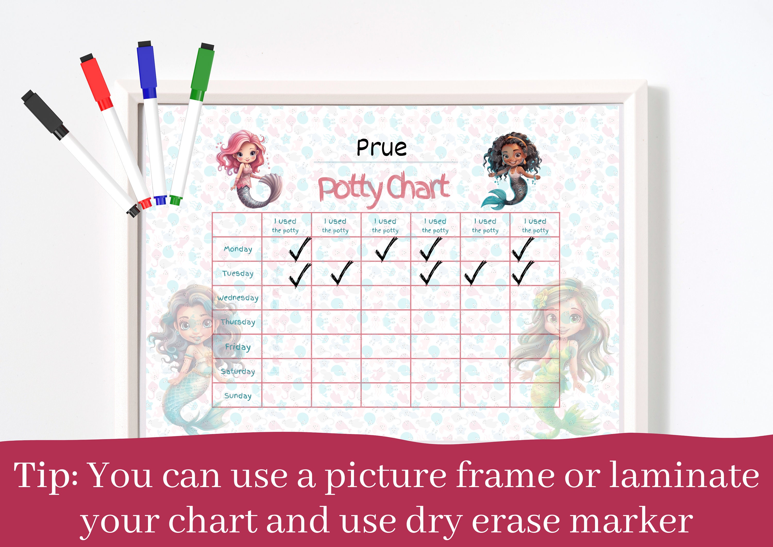 Mermaid Potty Training Chart for Girls (digital Download) - Etsy