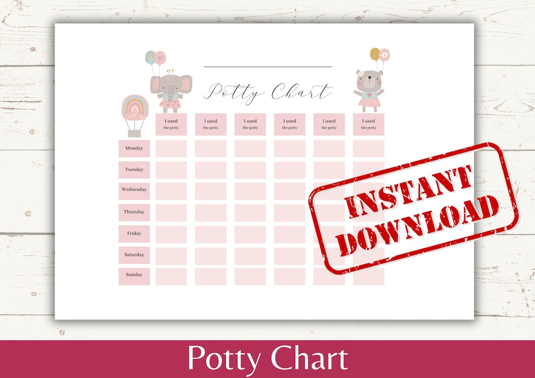 Boho Animals Potty Training Chart for Girls (PDF) - Etsy