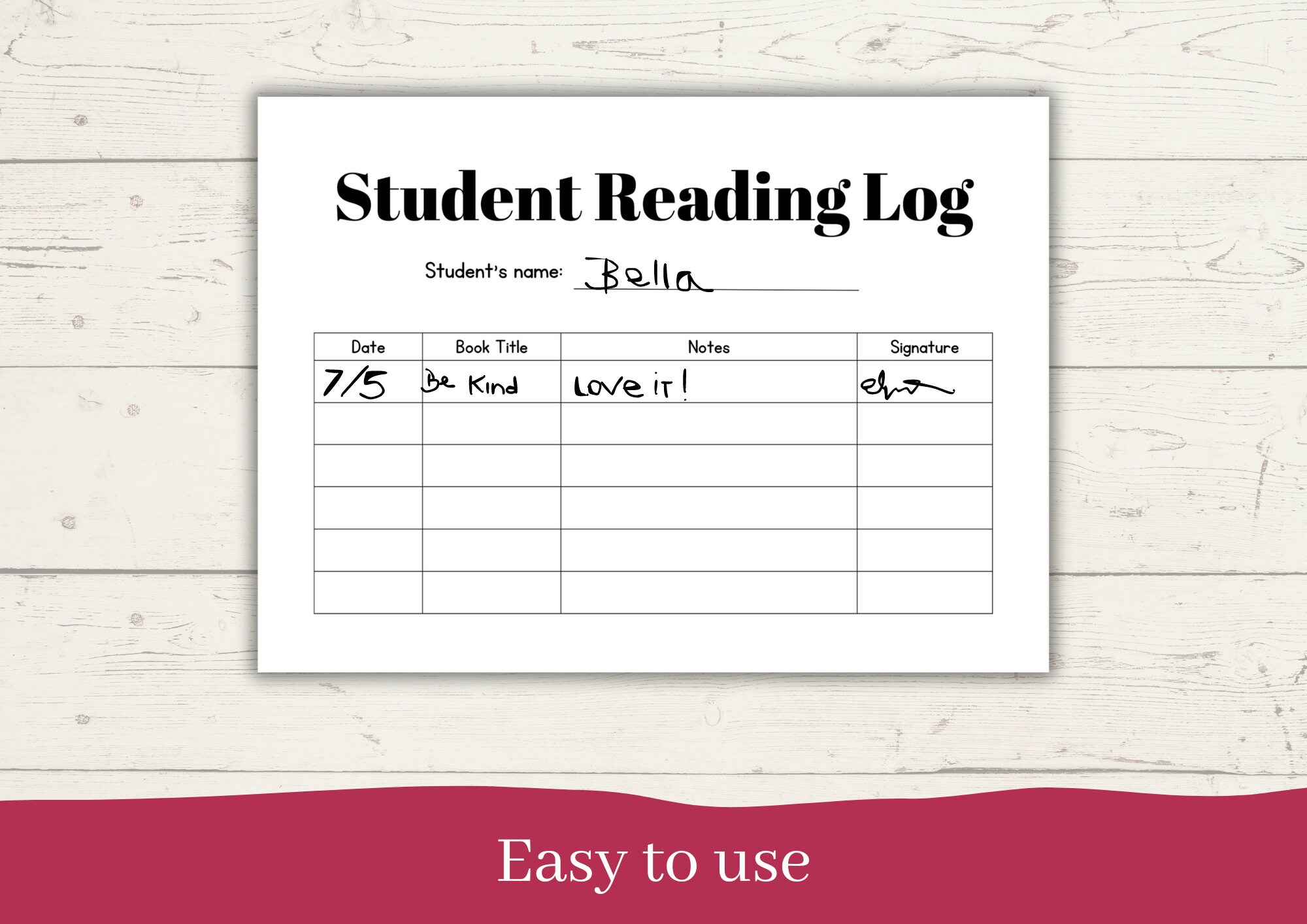 Student Reading Log Printable Book Tracker for Kids Reading Tracker ...