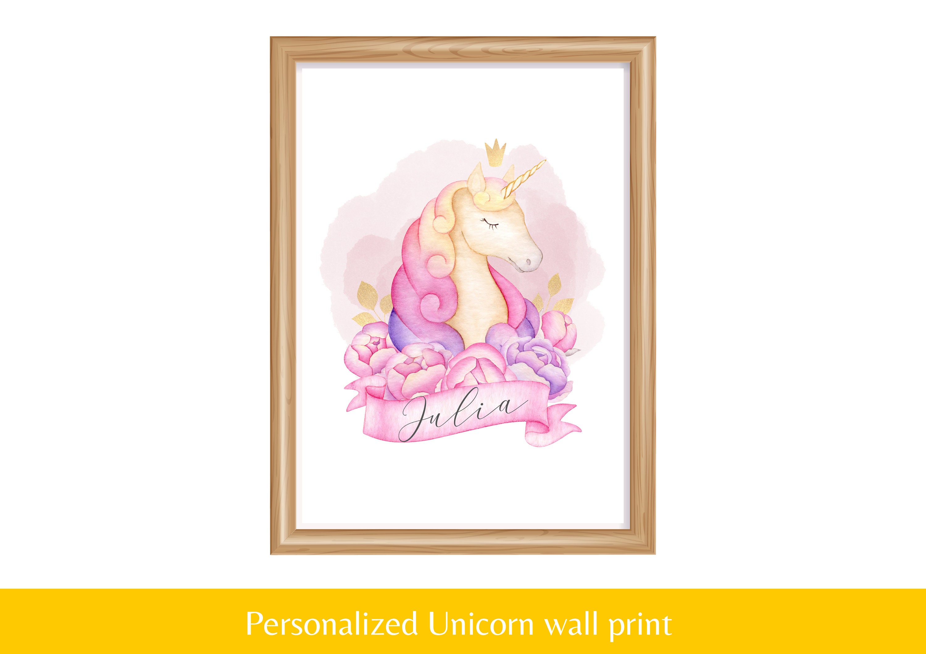 Personalized Unicorn Wall Printable for Kids Bedroom Printable - Etsy
