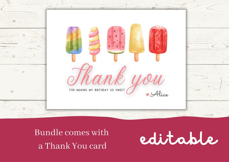Editable Popsicle Birthday Invitation: Summer Kids Party (digital ...