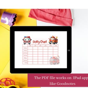 Printable Firetruck Potty Training Chart for Toddlers, Firetruck Reward ...