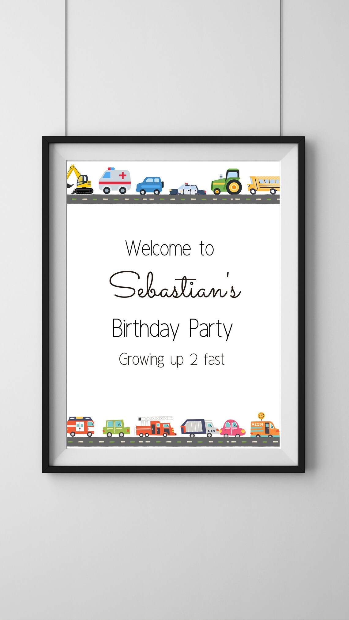 Editable Cars Birthday Sign Printable for Boys Cars Birthday Party ...