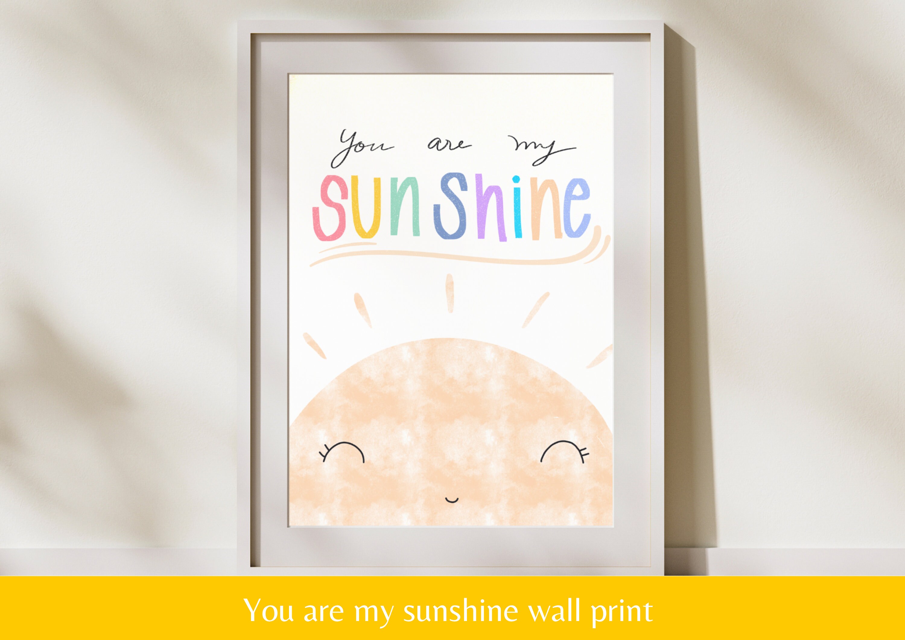 You Are My Sunshine Wall Art Printable for Kids Bedroom Nursery Decor ...