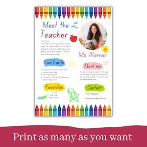 Meet the Teacher Editable Template for Elementary Kindergarten Canva ...