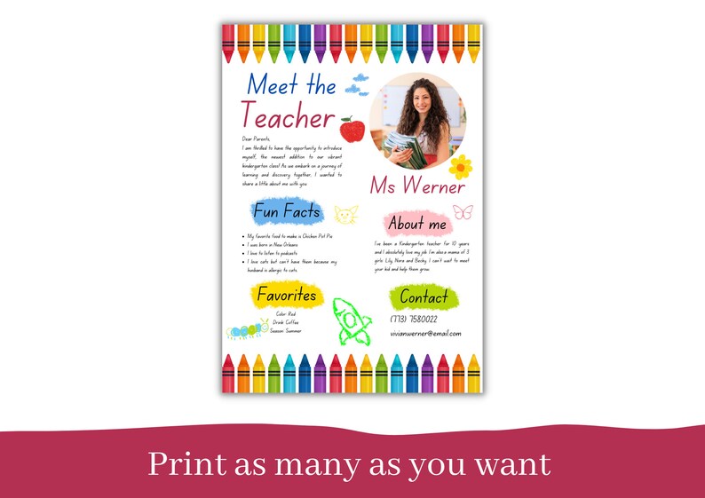 Meet the Teacher Editable Template for Elementary Kindergarten Canva ...