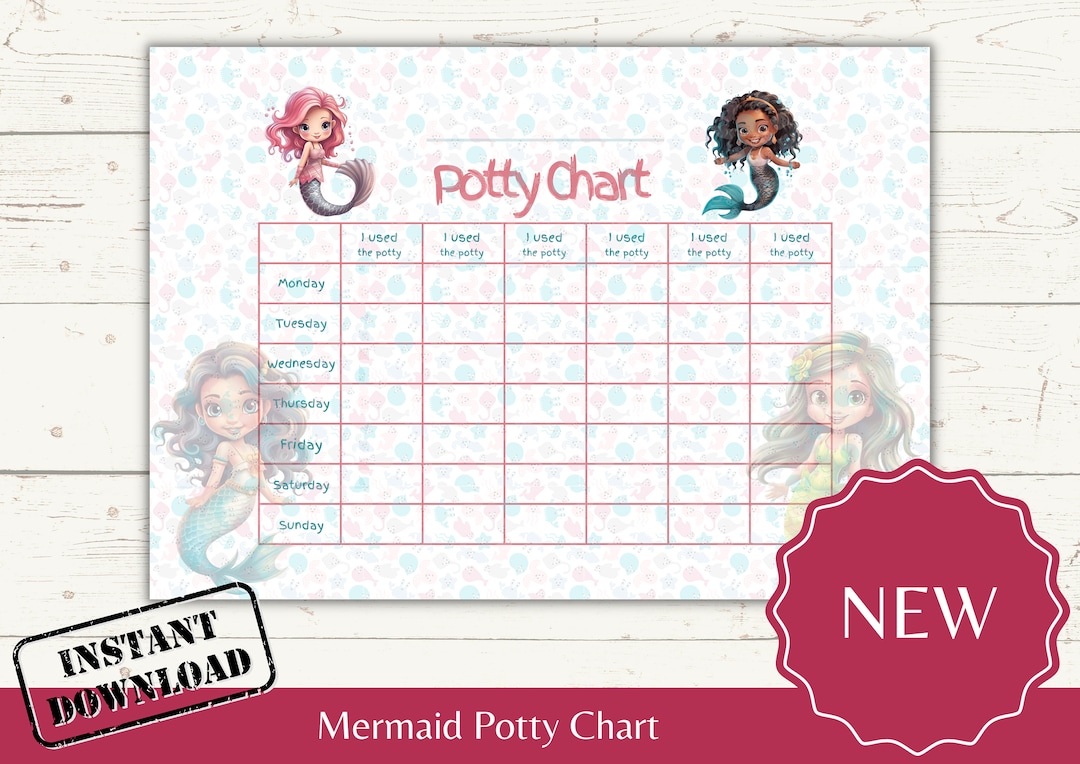 Mermaid Potty Training Chart for Girls (digital Download) - Etsy