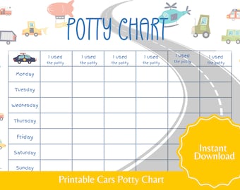 Cars Printable Potty Training Chart - Etsy