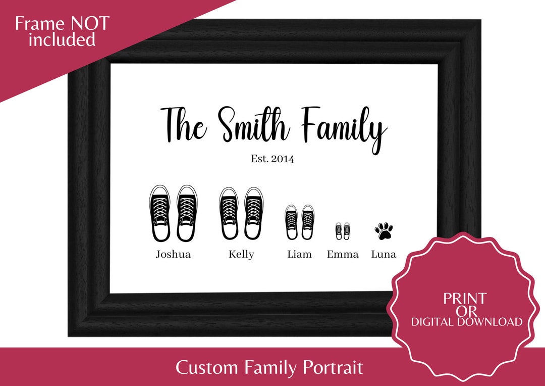 Custom Family Print Wall Art Personalized Family Gift Minimalist Decor ...