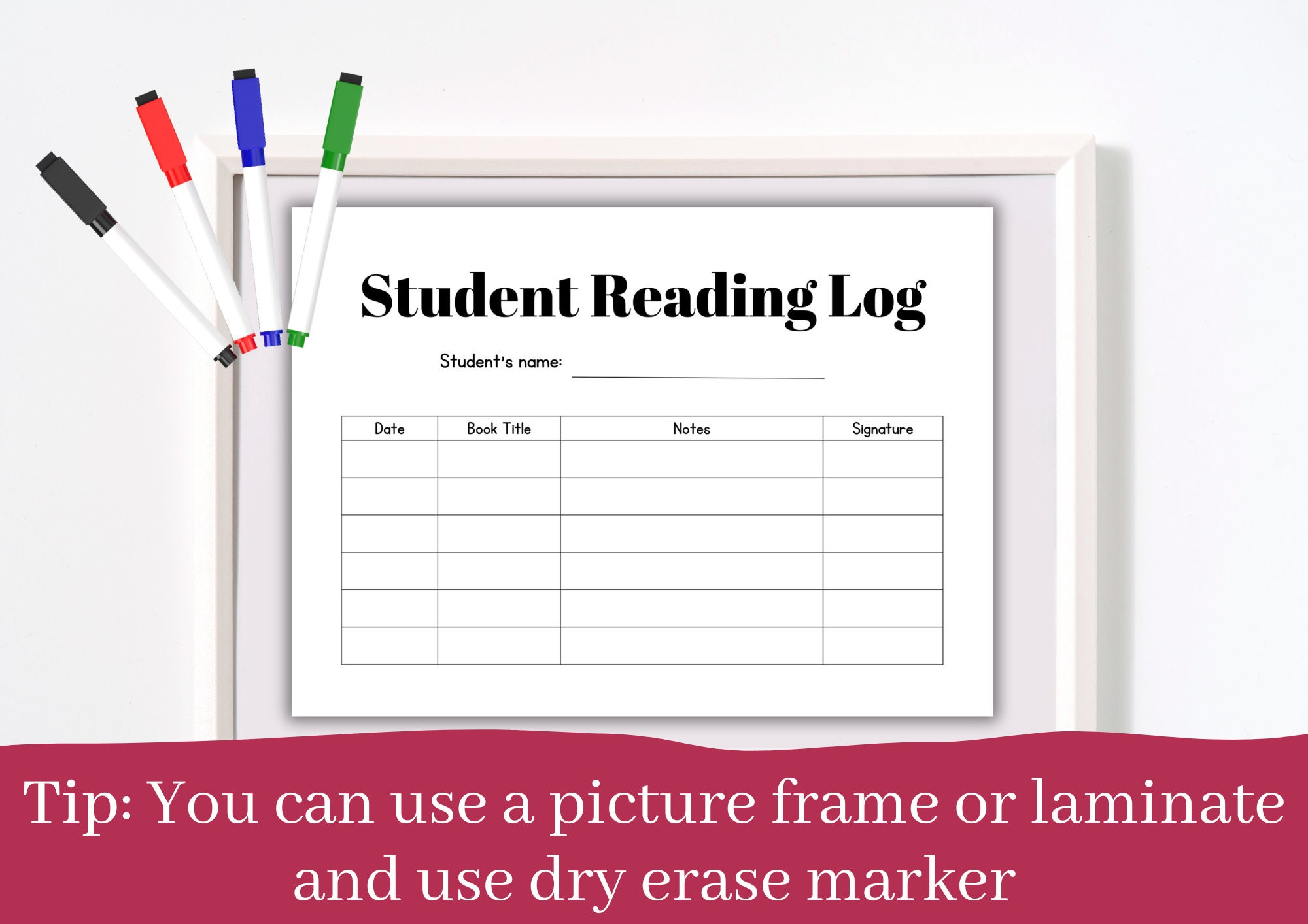 Printable Student Reading Log: Homeschool Book Tracker (digital ...