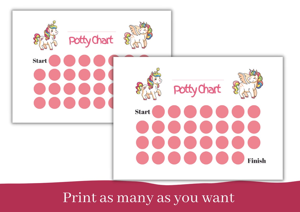 Unicorn Potty Chart Printable for Girls Potty Training Tracker for ...