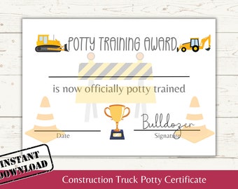 Printable Potty Training Certificate - Etsy