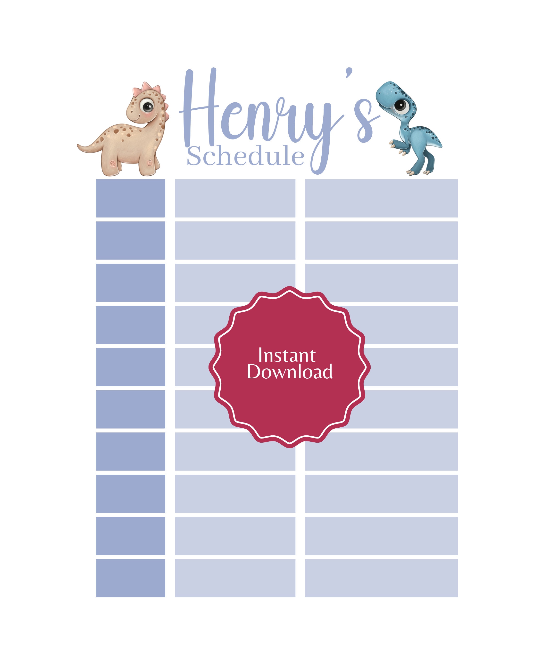Dinosaurs Toddler Schedule Printable Kids Schedule Toddler Routine ...