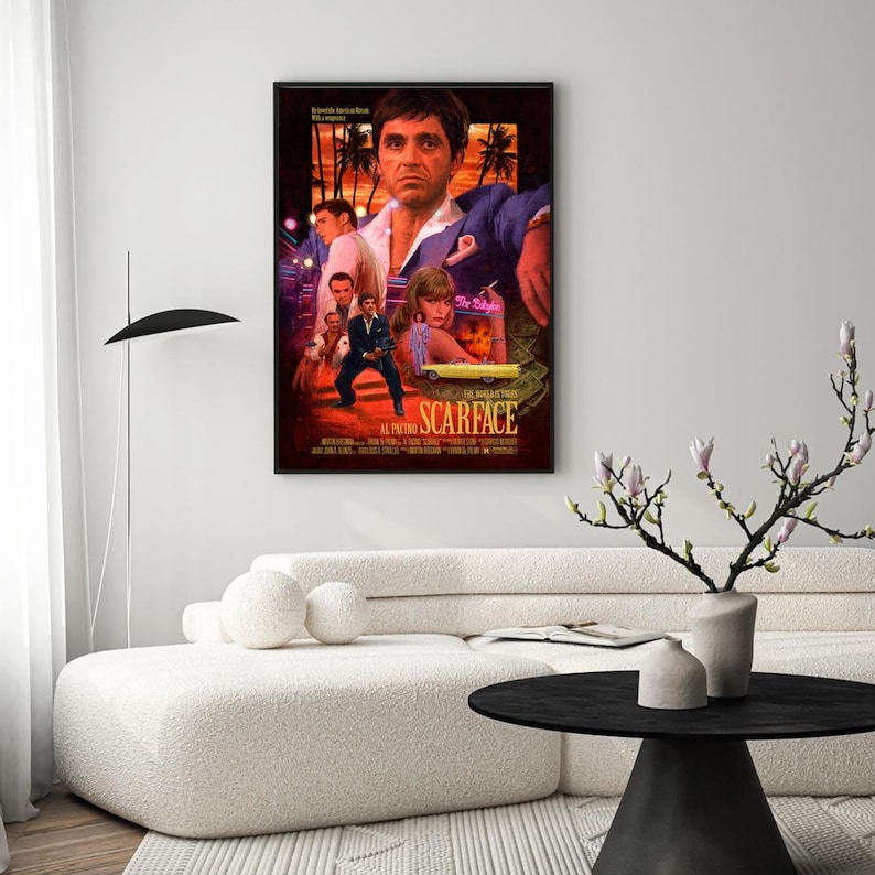 Al Pacino Scarface Movie Poster Minimalist Canvas Art Picture Canvas ...