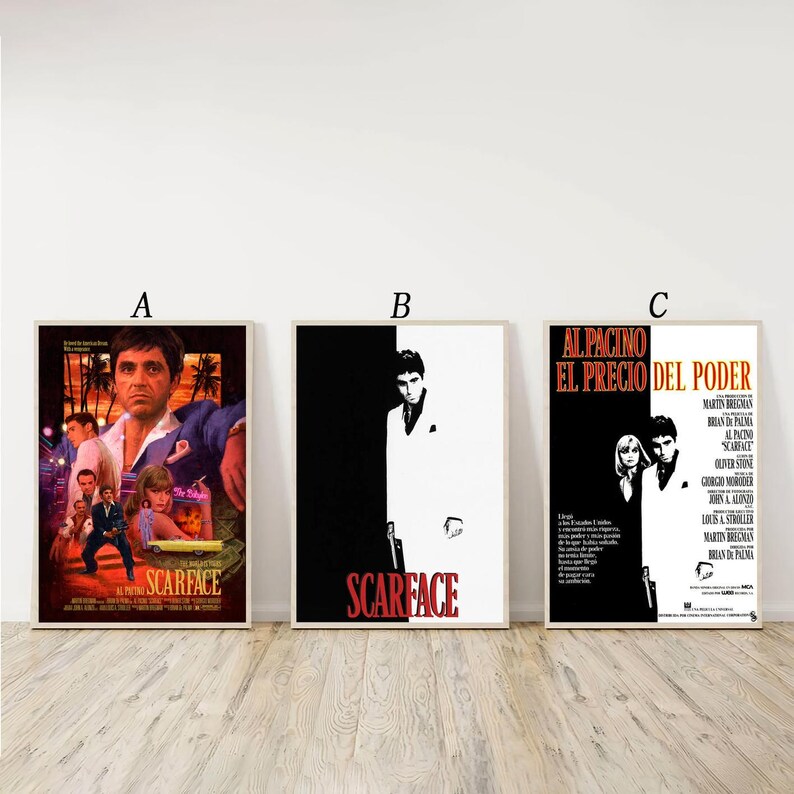 Al Pacino Scarface Movie Poster Minimalist Canvas Art Picture Canvas ...