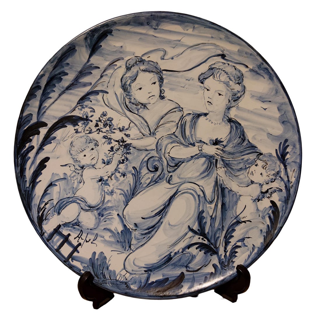 Wonderful Italian Vintage Large Parade Plate Majolica Giacchino ...