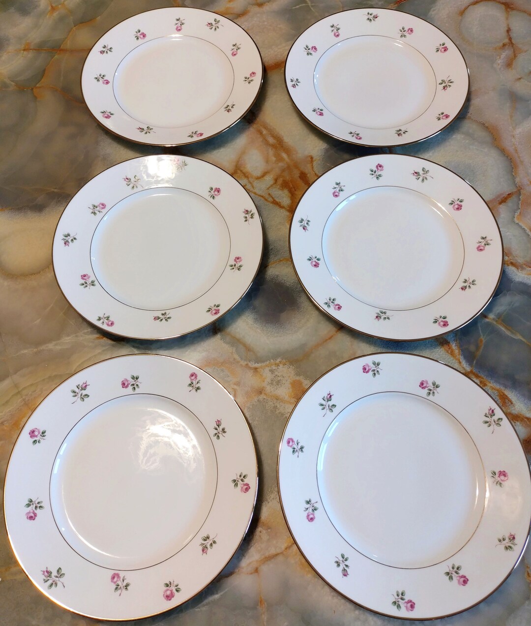 Richard Ginori Fine Porcelain Six Deep Plates With Roses - Etsy