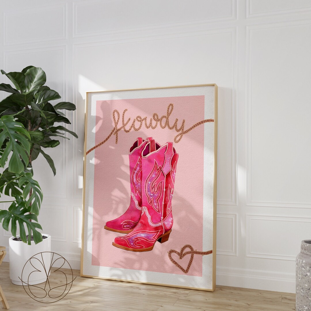 Cowboy Boot Art, Digital Download, Print at Home, Western Aesthetic ...