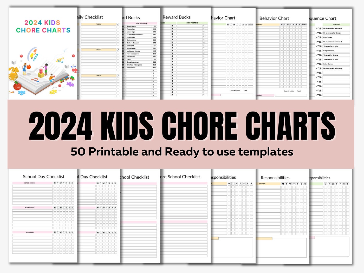Chore Chart for Kids Toddler Routine Chart Editable Kids Chore Charts ...