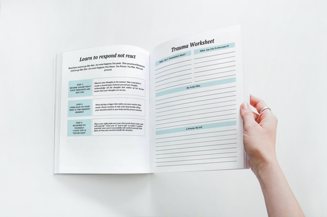 Trauma Therapy Worksheets Adult MEGA PTSD Workbook 64 Pages Crisis Tool ...