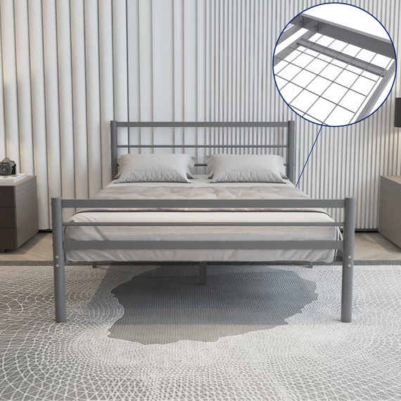 Chester Heavy Duty Platform Bed With Under bed Storage Black Metal Bed Frame With Headboard and Footboard Strong Metal Mesh Base Support Etsy