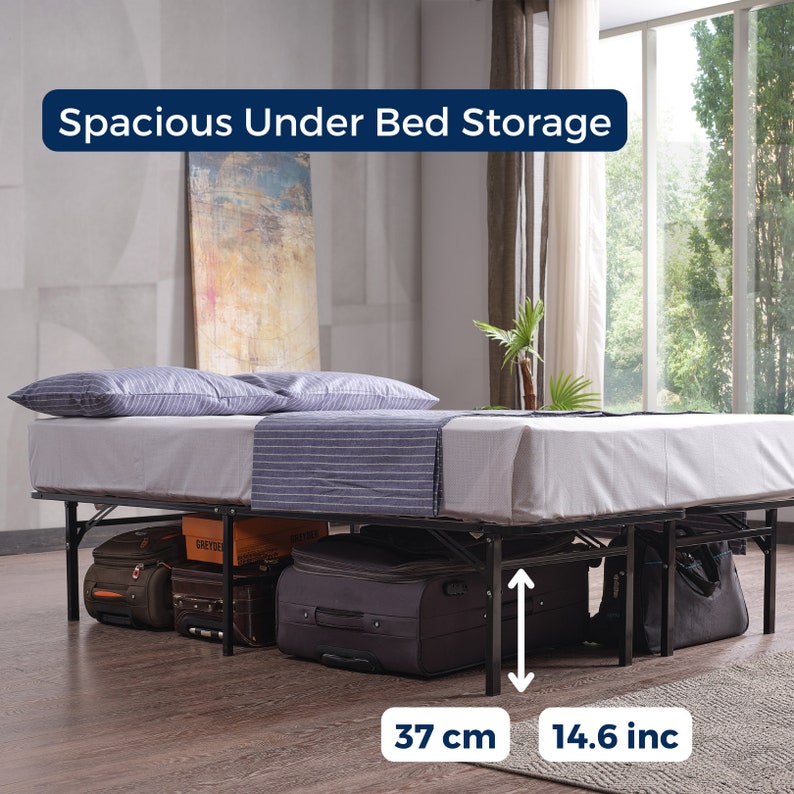 Smartbase Foldable Metal Platform Bed Frame Mattress Foundation With ...