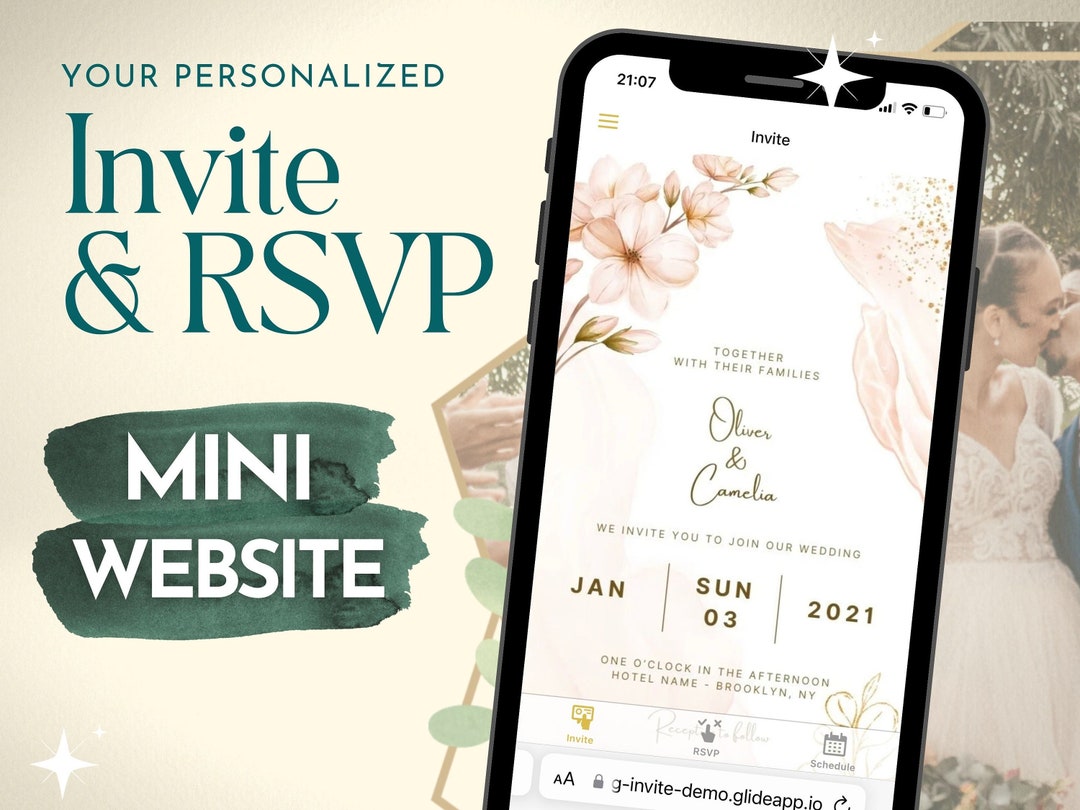 Online Wedding Invitation & RSVP Mobile Website Cherry Blossom Design ...