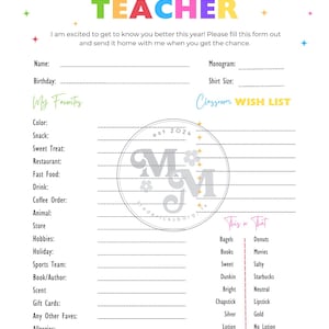 About My Teacher | Back to School | Classroom | First Day of School ...