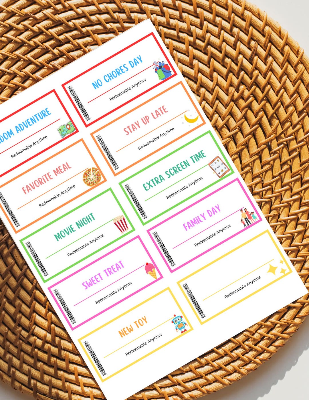 Editable Kids Rewards Coupons | Printable Incentive Cards | Fun ...