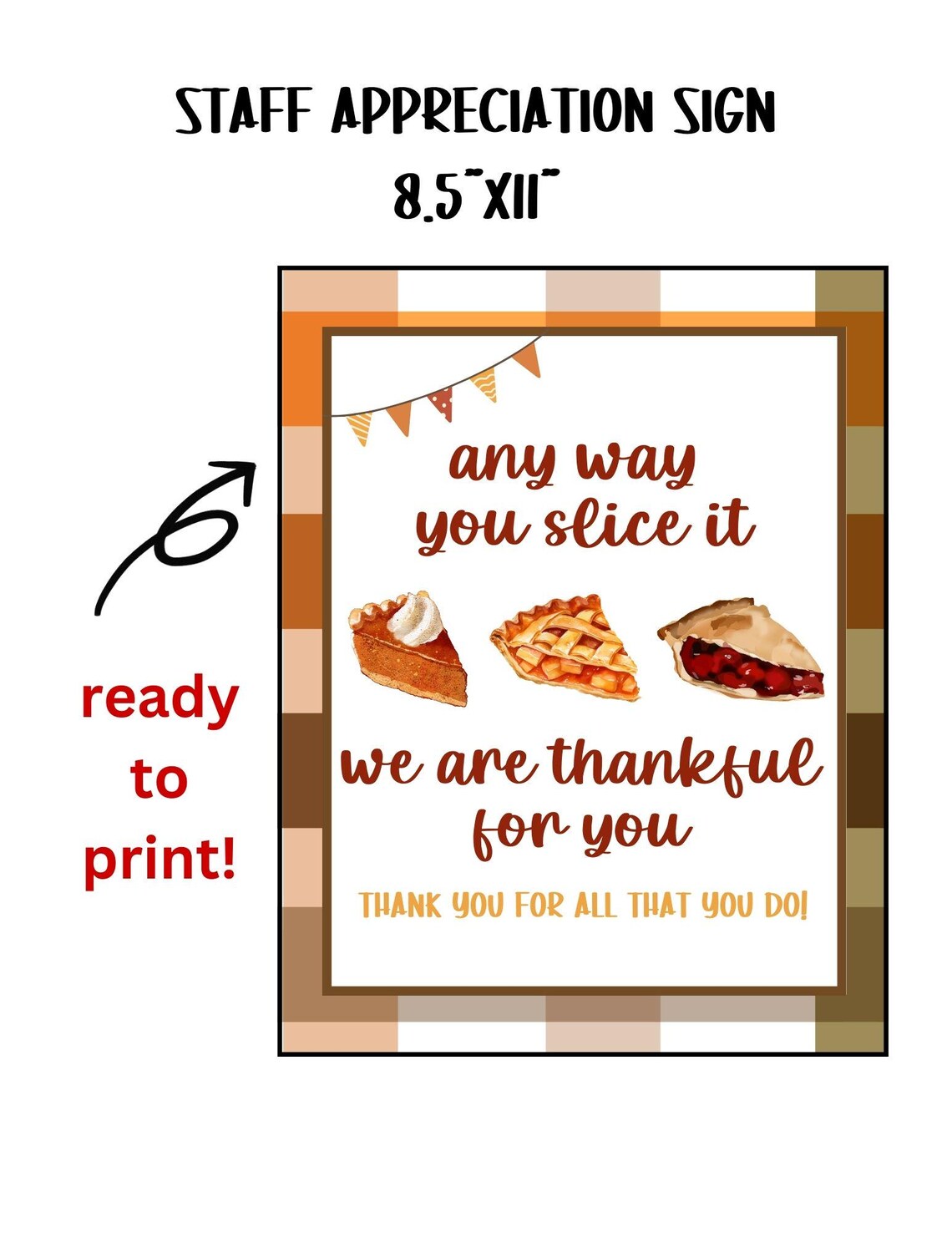 Appreciation Sign | Teacher Appreciation | Thanksgiving Party | PTO ...