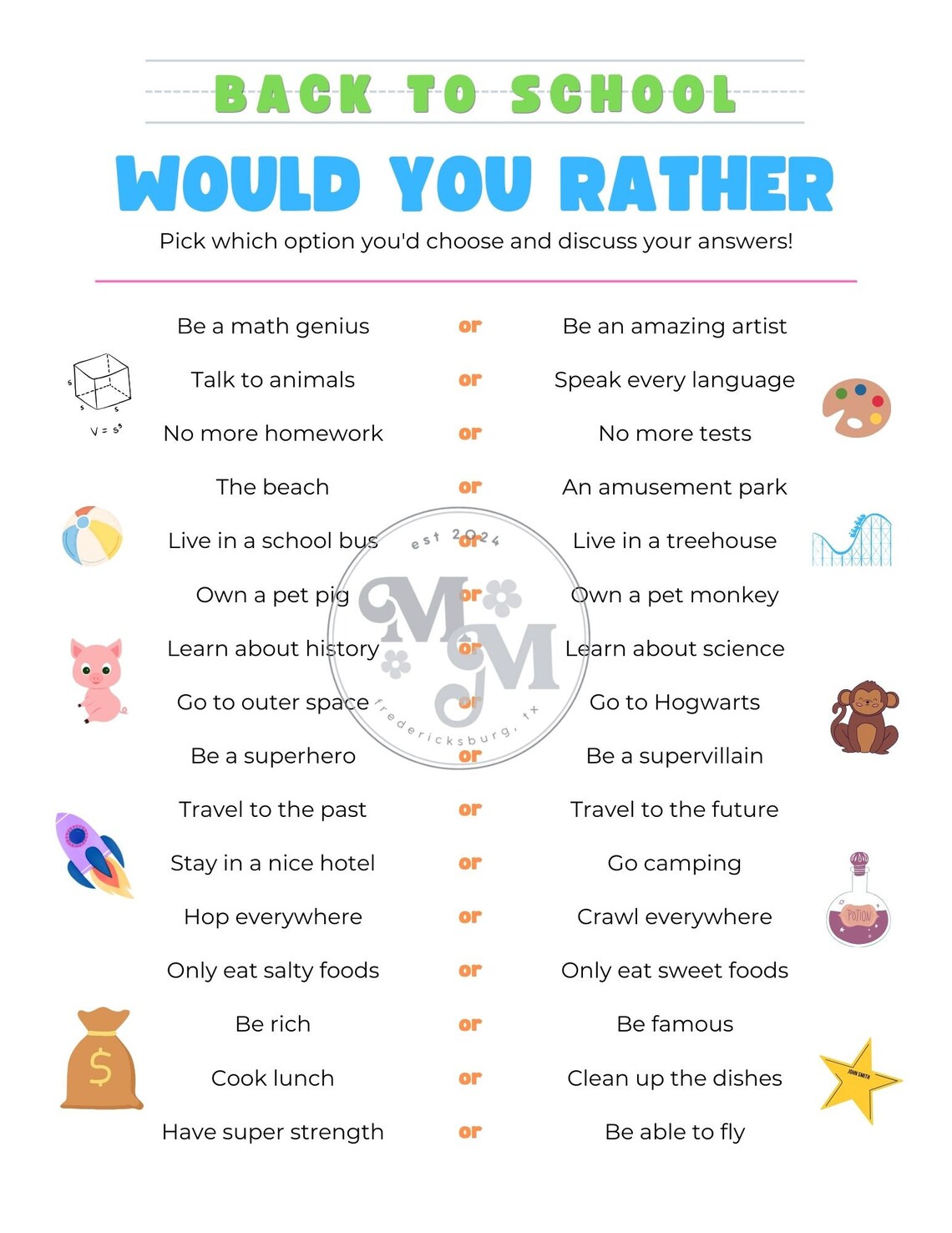 Back to School Game | Teacher | Student Ice Breaker | Classroom Games ...