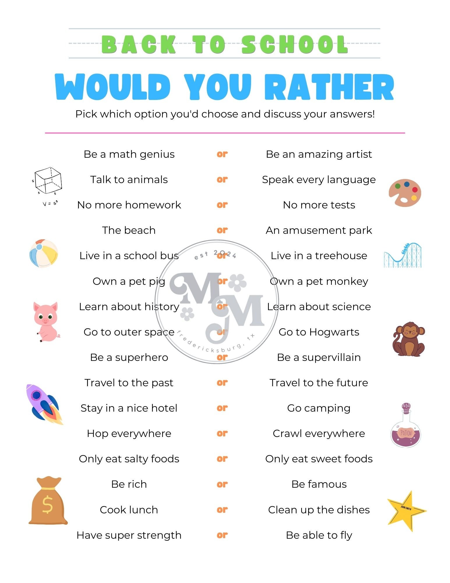 Back to School Game | Teacher | Student Ice Breaker | Classroom Games ...