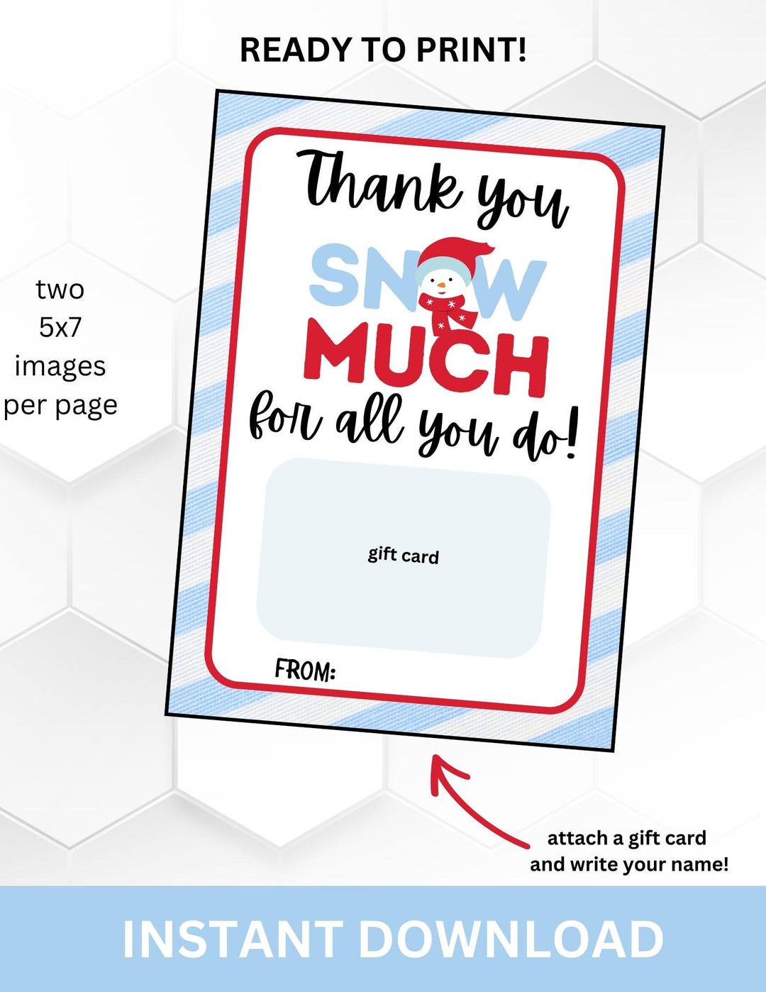 Gift Card Holder | Christmas Gift | Teacher Gift | Instant Download ...