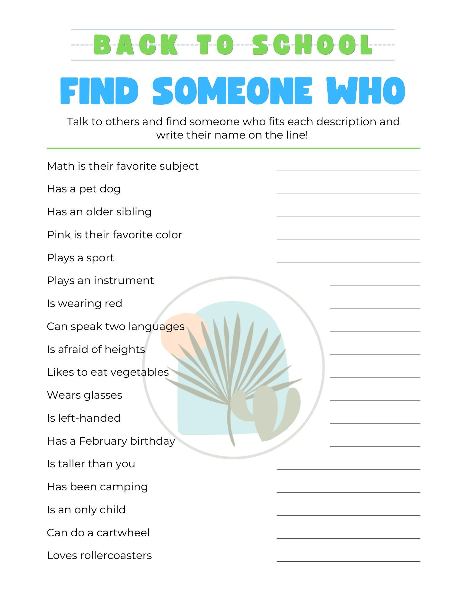 Back to School Game | Teacher | Student Ice Breaker | Classroom Games ...