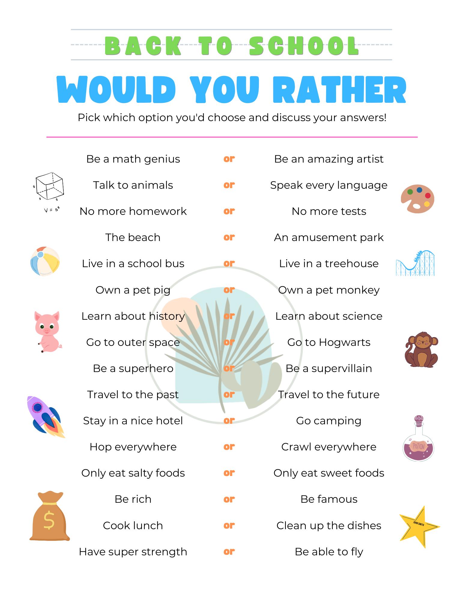 Back to School Game | Teacher | Student Ice Breaker | Classroom Games ...