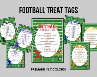 Football Treat Tags | Snack Tags | Treat Bag Tag | Football Mom ...